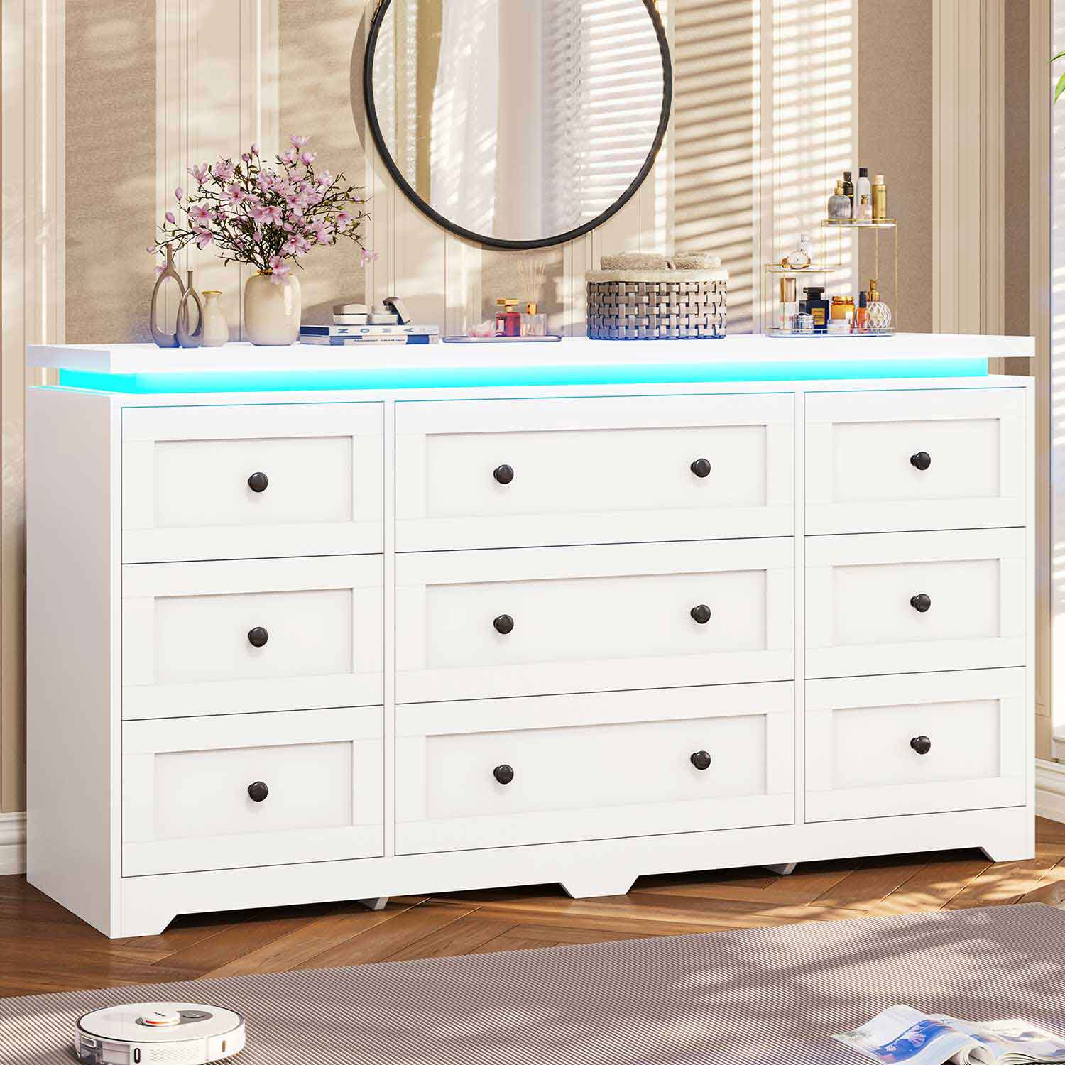 White dresser 55 inches wide store