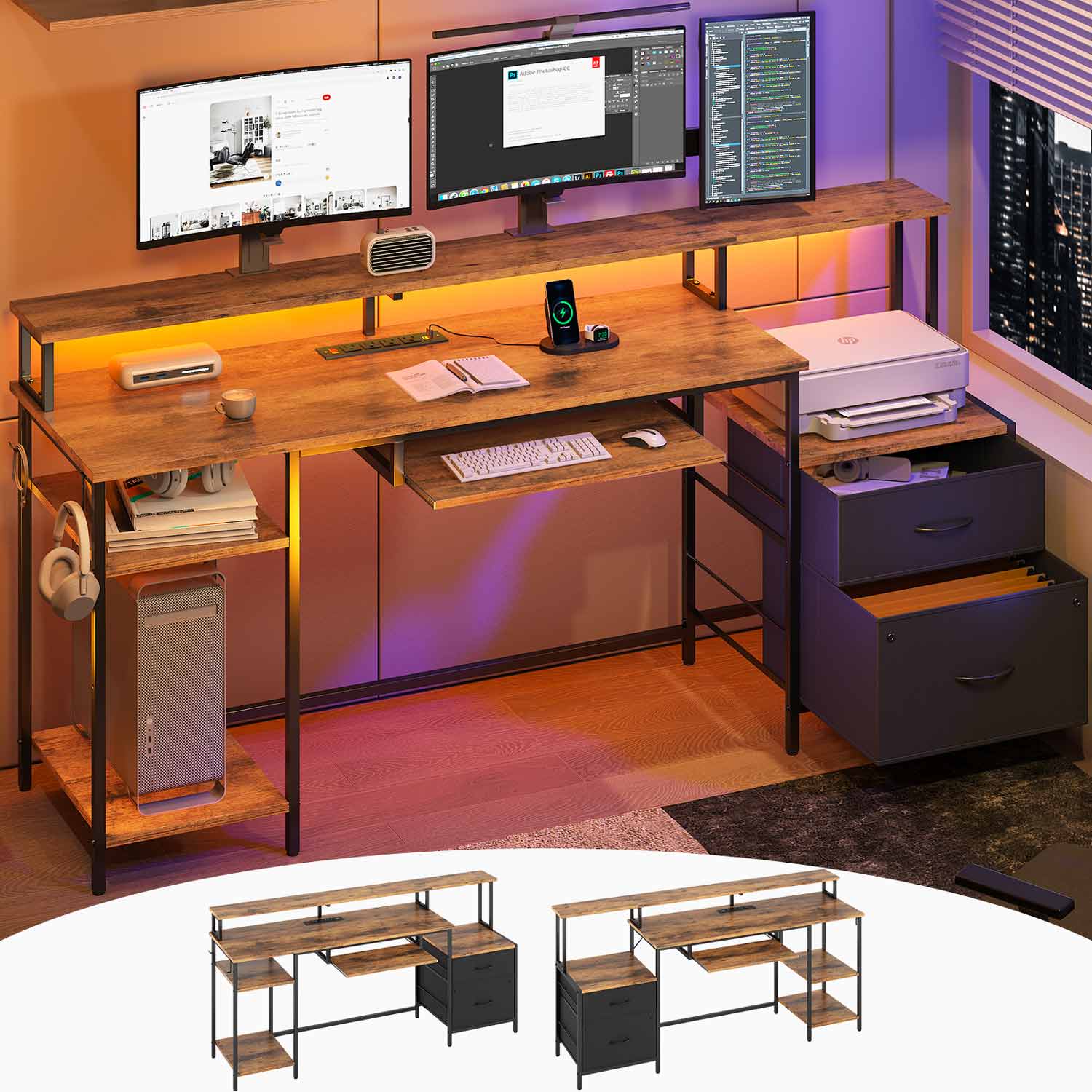 Computer table with power outlets store
